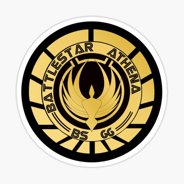 "Battlestar Athena Golden Logo" Sticker for Sale by Artanis76 | Redbubble
