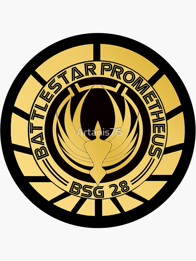 "Battlestar Prometheus Golden Logo" Sticker for Sale by Artanis76 ...