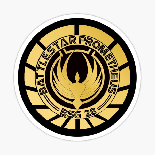 "Battlestar Prometheus Golden Logo" Sticker for Sale by Artanis76 ...
