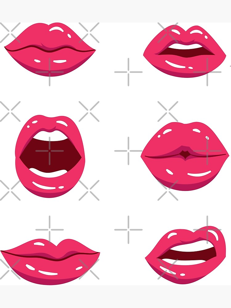 "2D Red Lips Collection" Poster for Sale by swatianstickers | Redbubble