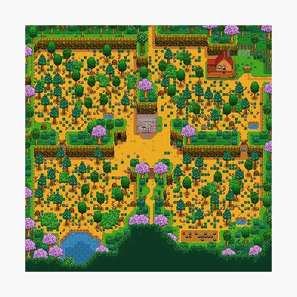 Lámina fotográfica «Mapa de las cuatro esquinas de Stardew Valley Fan ...