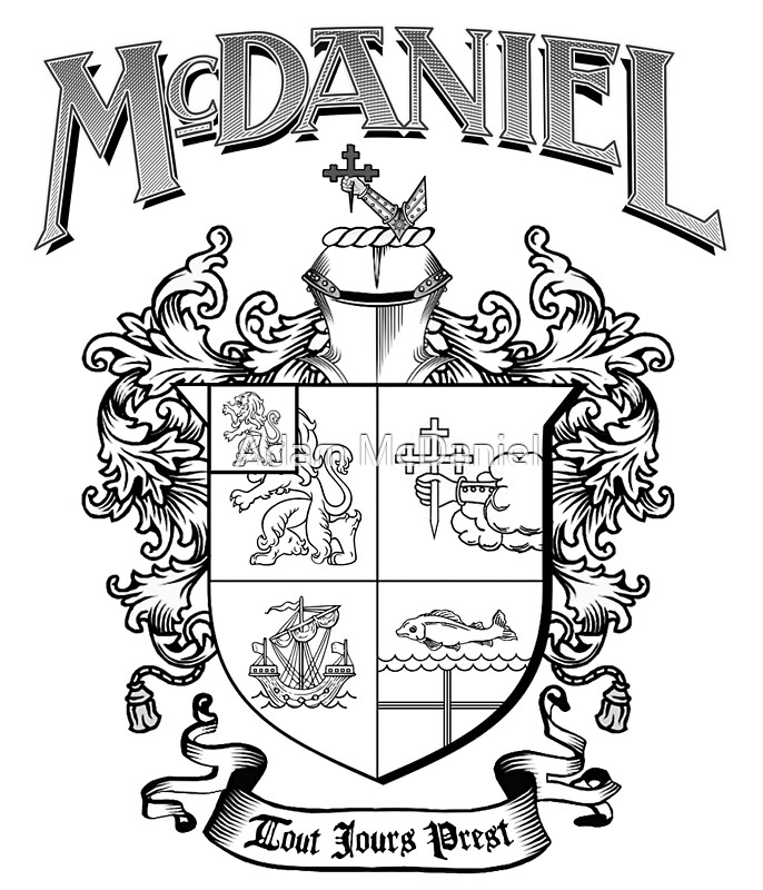 "McDaniel family crest / heraldic shield / coat of arms" by Adam ...