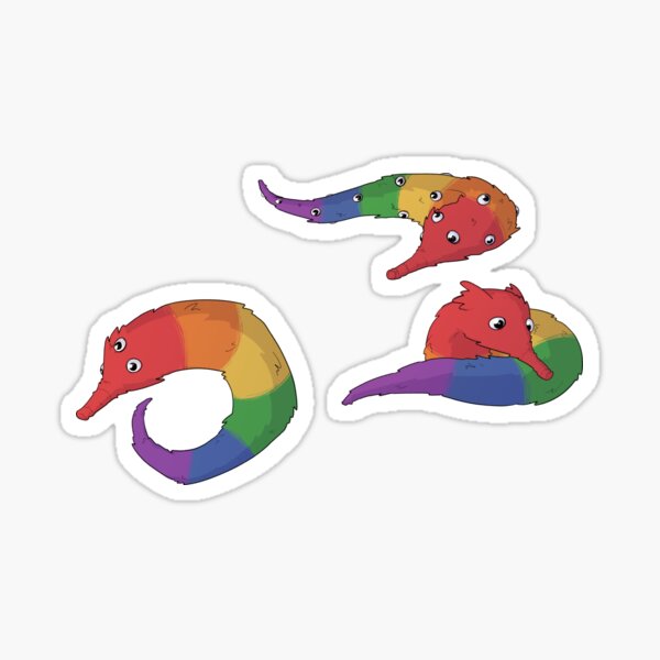"Rainbow pride flag worm on a string " Sticker for Sale by Itsles ...