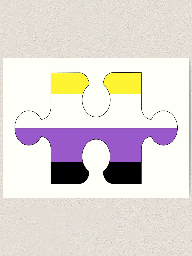 "Non-binary flag autism puzzle piece" Art Print for Sale by MrE-Tees ...