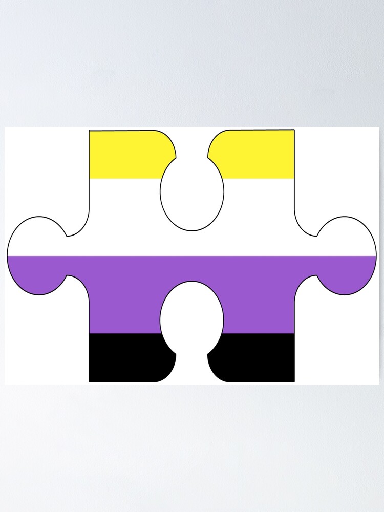 "Non-binary flag autism puzzle piece" Poster for Sale by MrE-Tees ...
