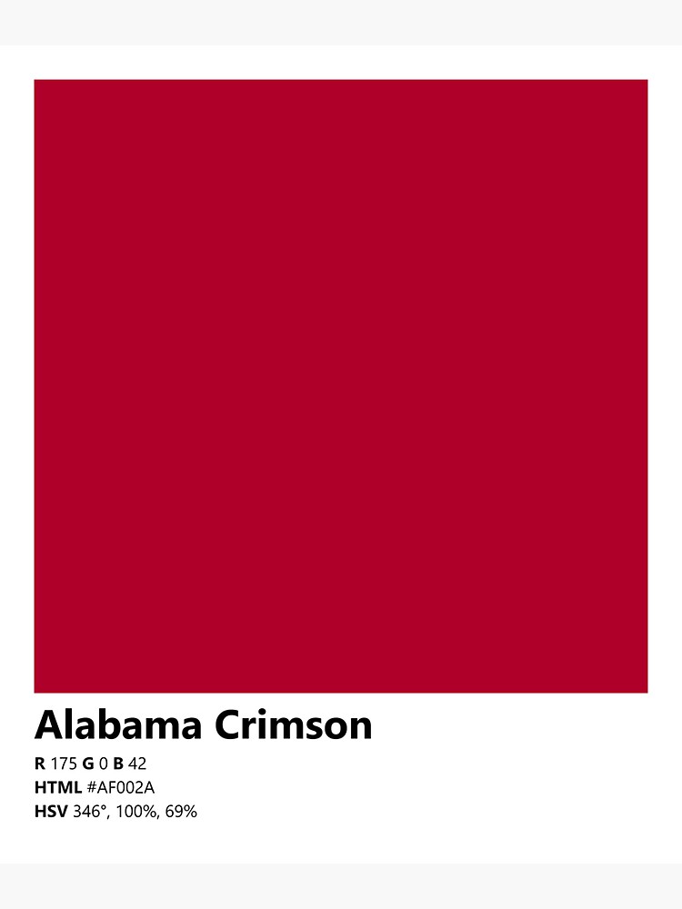 "Color Swatch/Card (Alabama Crimson)" Sticker by Pestorian | Redbubble