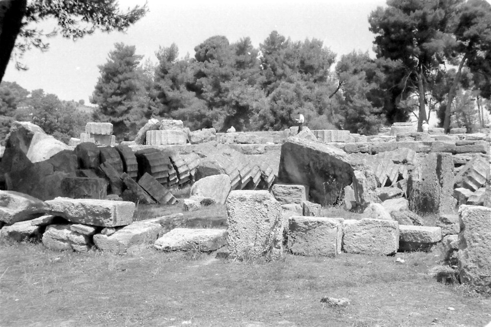 "Fallen Columns, Olympia, Greece" by Priscilla Turner | Redbubble