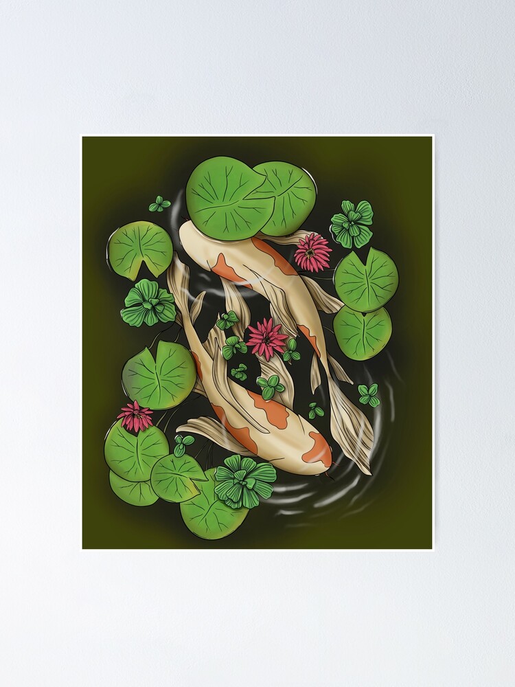 "Koi Pond" Poster by Fluffalo-Roam | Redbubble