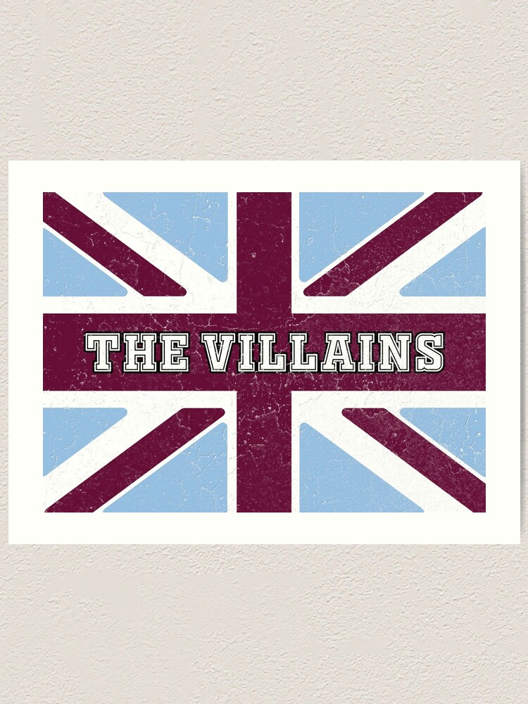 "The Villains Retro Union jack flag" Art Print by Footballcult | Redbubble