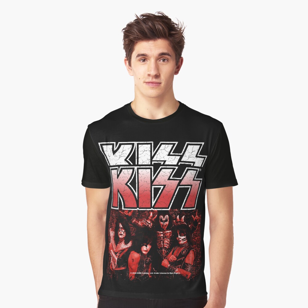 "KISS ® Fan Art | Red distressed design" Kids T-Shirt by Petra Becker ...