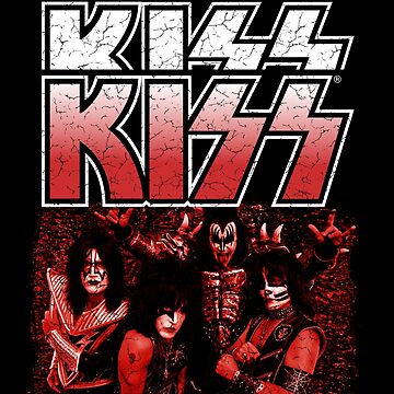 "KISS ® Fan Art | Red distressed design" Kids T-Shirt by Petra Becker ...