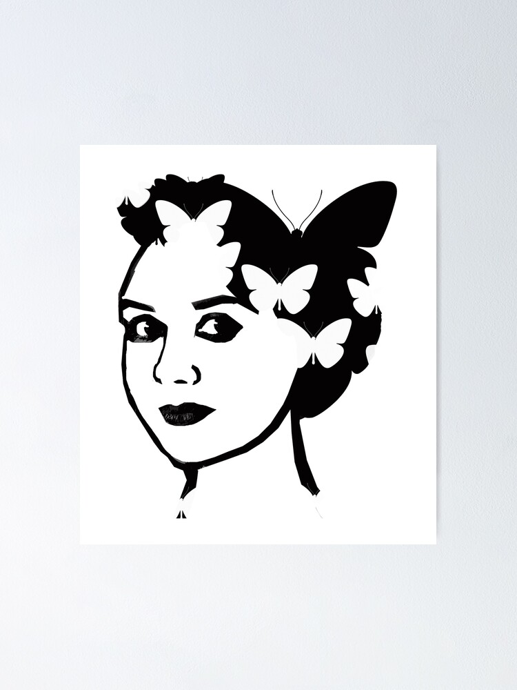 "Butterfly lady" Poster by MisSomthink | Redbubble