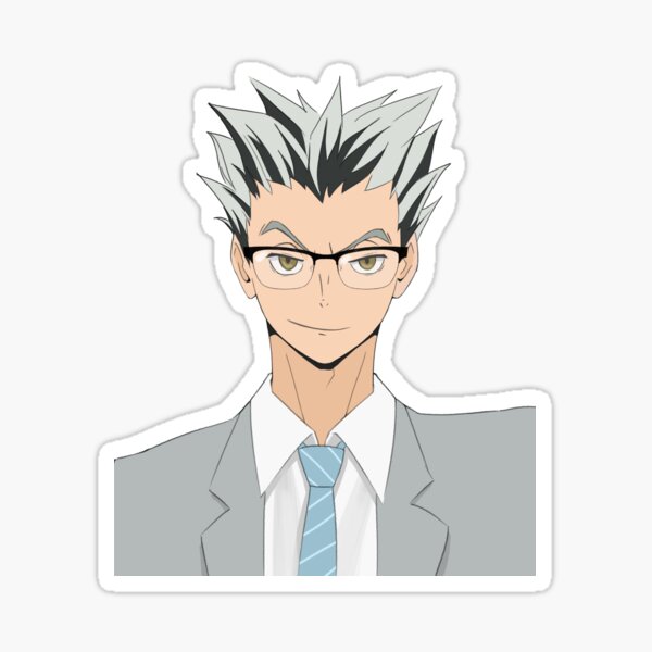 "Kōtarō Bokuto with Glasses" Sticker by esuchandesu | Redbubble