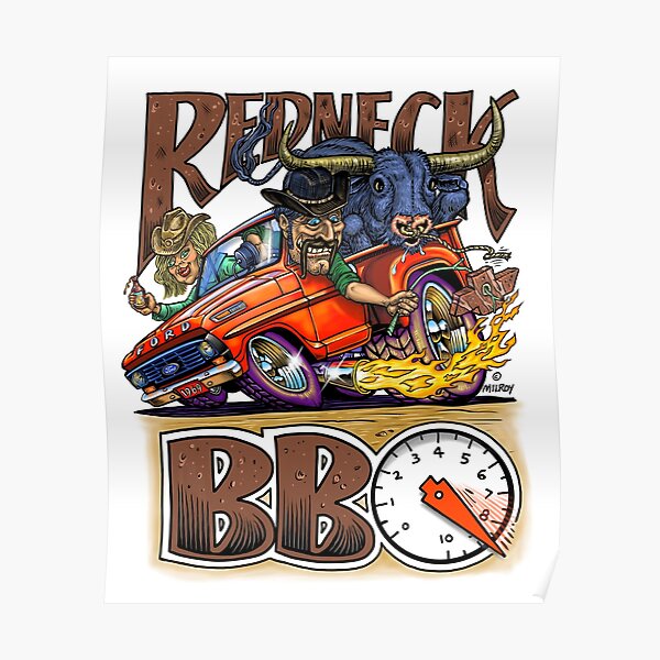 "Redneck Ford BBQ" Poster by fuelledpencil | Redbubble