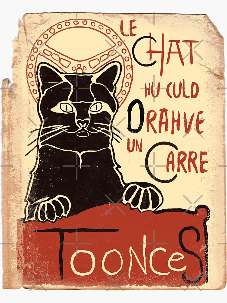 "Toonces - Le Chat Noir" Sticker for Sale by JadBean | Redbubble