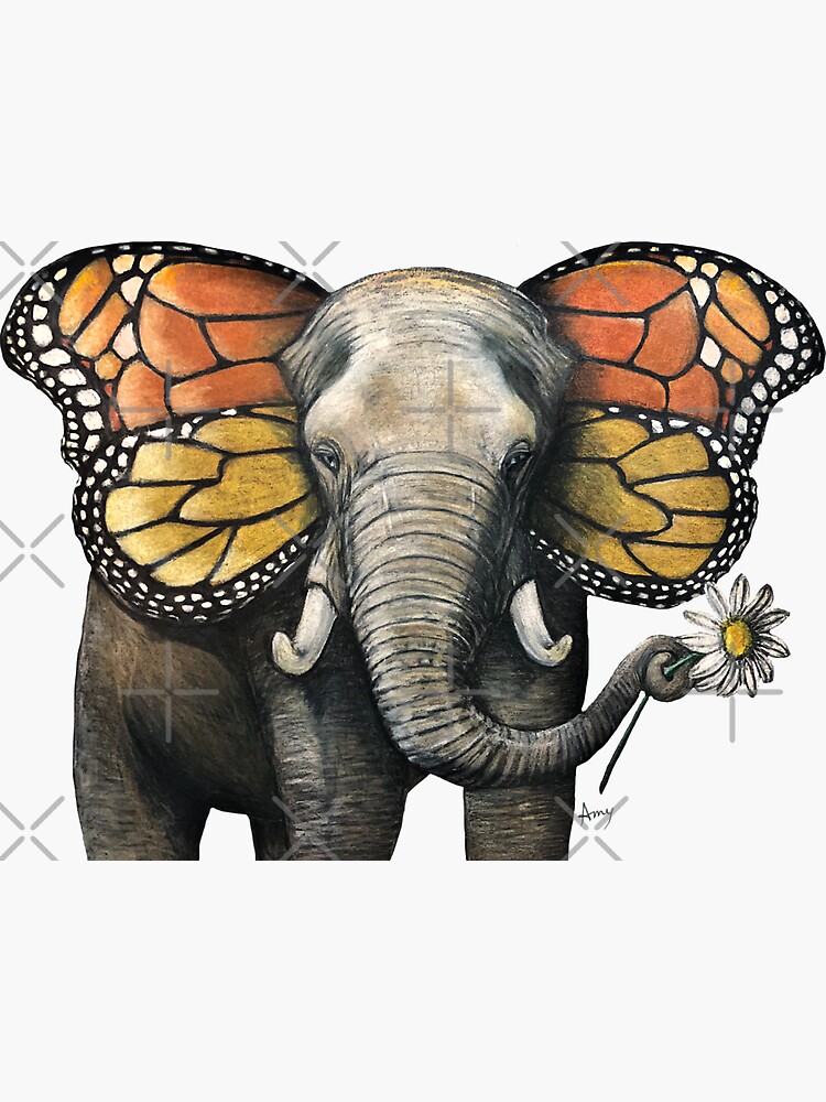 "Elephant Ears" Sticker by GardenPartyArt | Redbubble