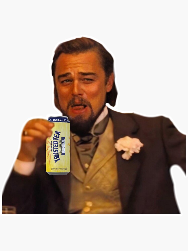 "Twisted tea meme Leonardo DiCaprio" Sticker by vivijon | Redbubble