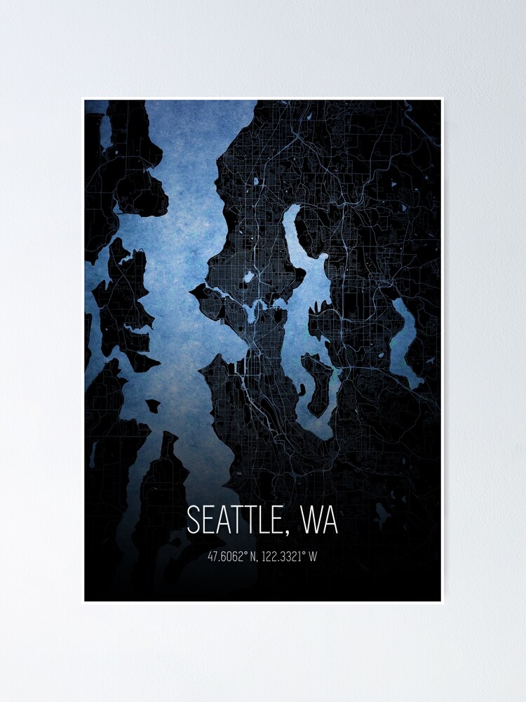 "Seattle City Map" Poster for Sale by NicFullerArt | Redbubble