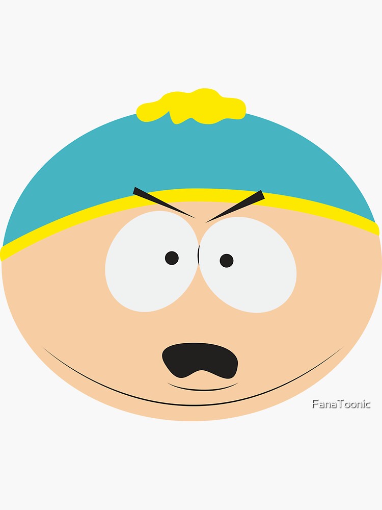 "South Park Eric Cartman Angry Face" Sticker for Sale by FanaToonic ...