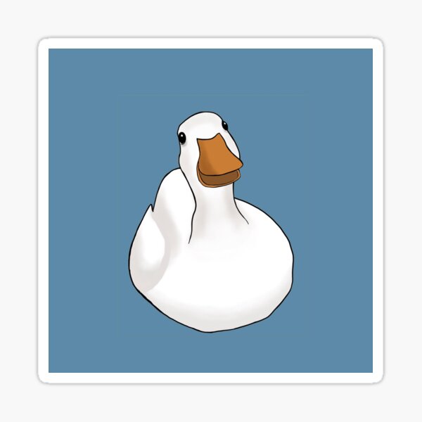 "cute white call duck drawing" Sticker for Sale by amyjanebee | Redbubble