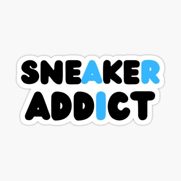 "Shoe Addict Lover Footwear Sneakers Sky Blue" Sticker for Sale by ...