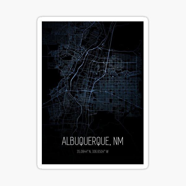 "Albuquerque City Map" Sticker for Sale by NicFullerArt | Redbubble