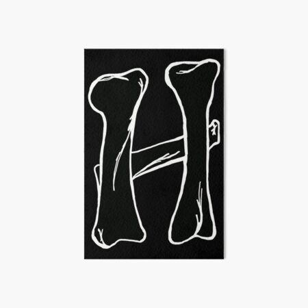 "Bone Lettering H Alphabet Initial Letter" Art Board Print for Sale by ...