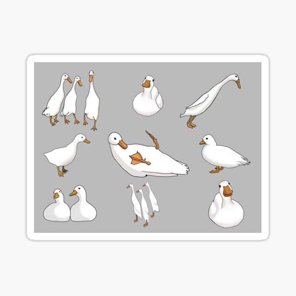 "cute white call and runner ducks" Sticker for Sale by amyjanebee ...