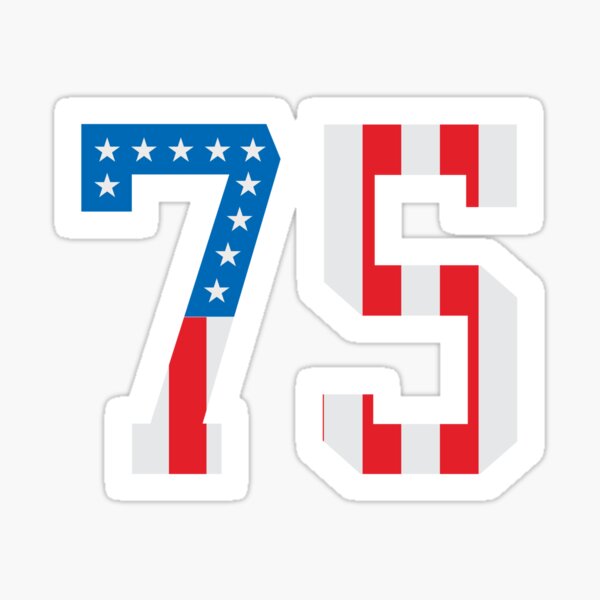 "75 American Lucky Number Seventy-five United States Flag" Sticker for ...