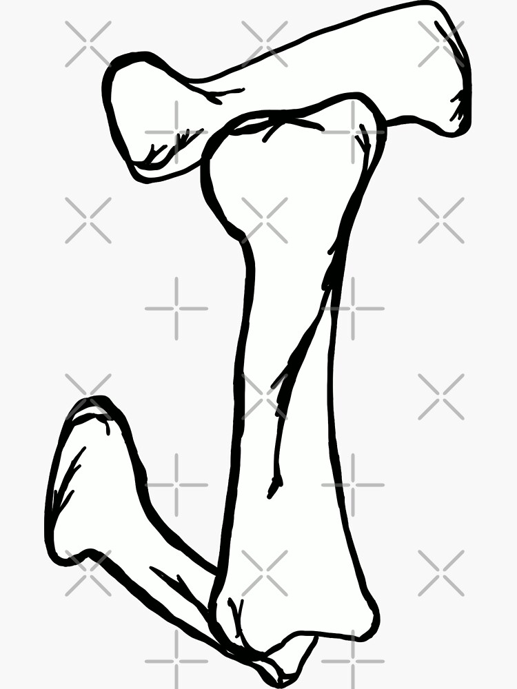 "Bone Lettering J Alphabet Initial Letter" Sticker for Sale by ...