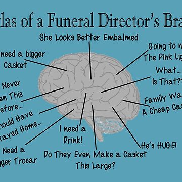 "Funny Funeral Director's Brain" Postcard for Sale by gailg1957 | Redbubble
