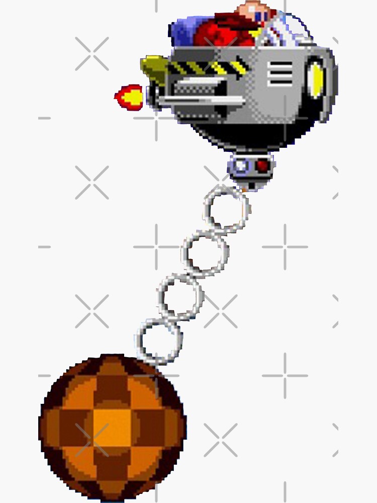 "16-bit Eggman - Dr Robotnik Wrecking Ball" Sticker for Sale by ...