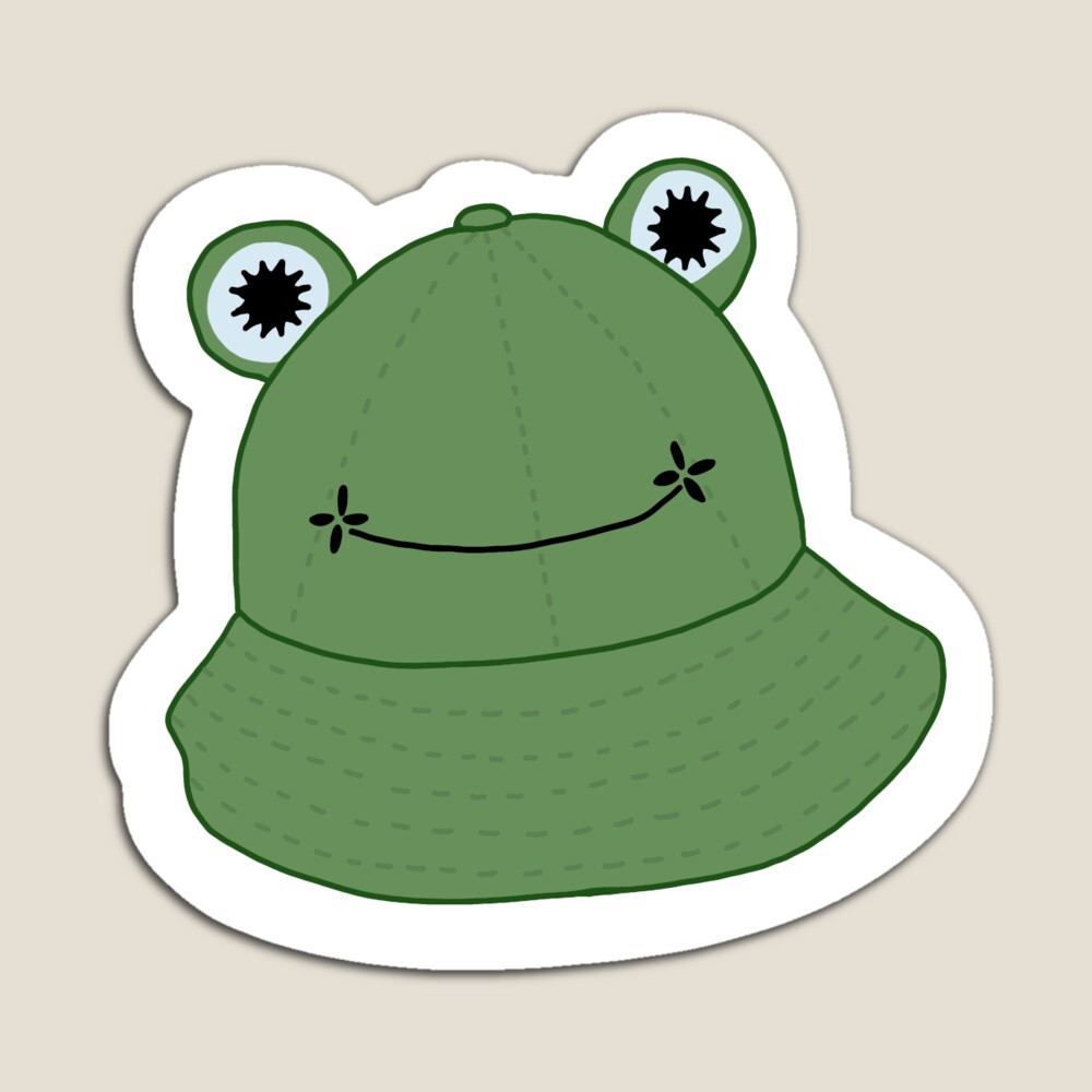 Sticker Cartoon Frog Bucket Hat Aesthetic Frog Bucket Hat Crochet Hat ...