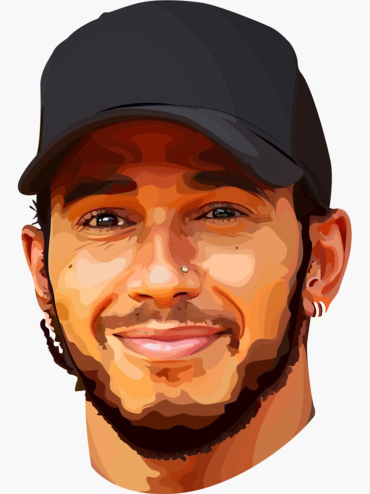 "Lewis Hamilton Vector Illustration" Sticker by AlfredDesigns | Redbubble