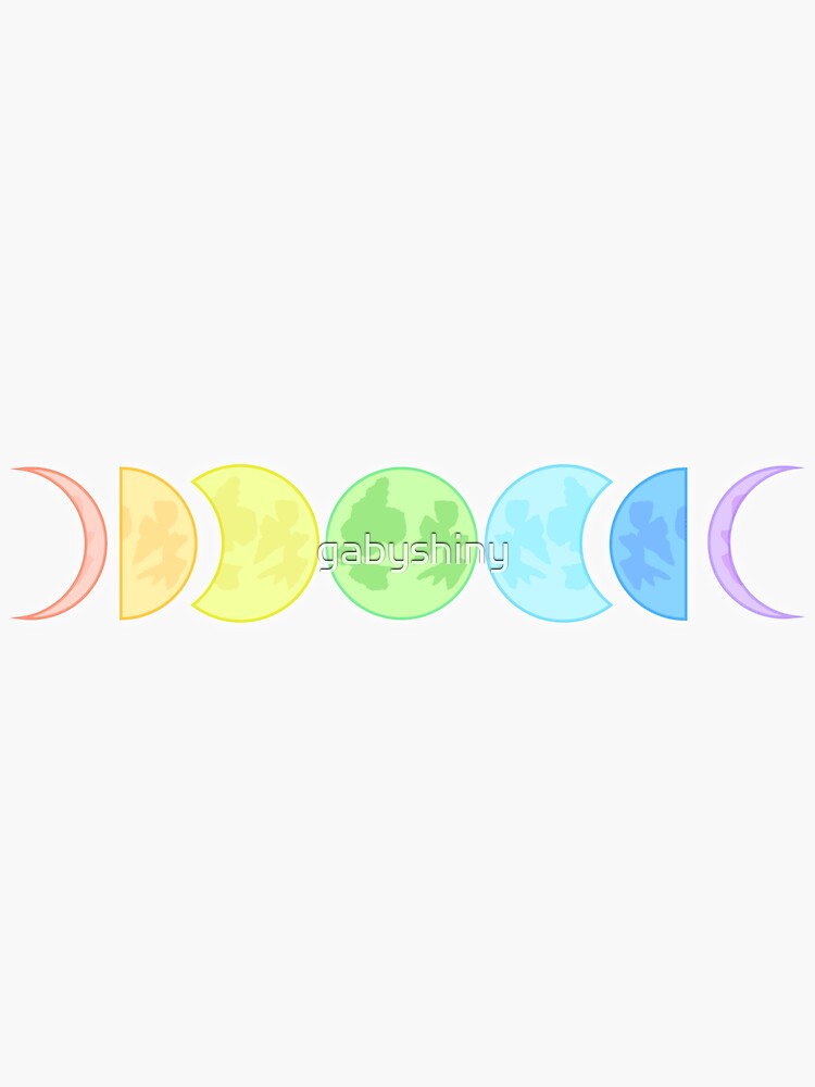 "Rainbow Moon Phases " Sticker by gabyshiny | Redbubble