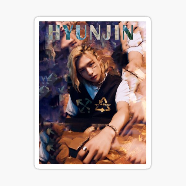 "Stray Kids Hyunjin " Sticker for Sale by yee2th3haw | Redbubble