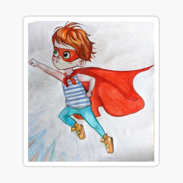 "Superhero boy" Sticker by emmaevans1976 | Redbubble