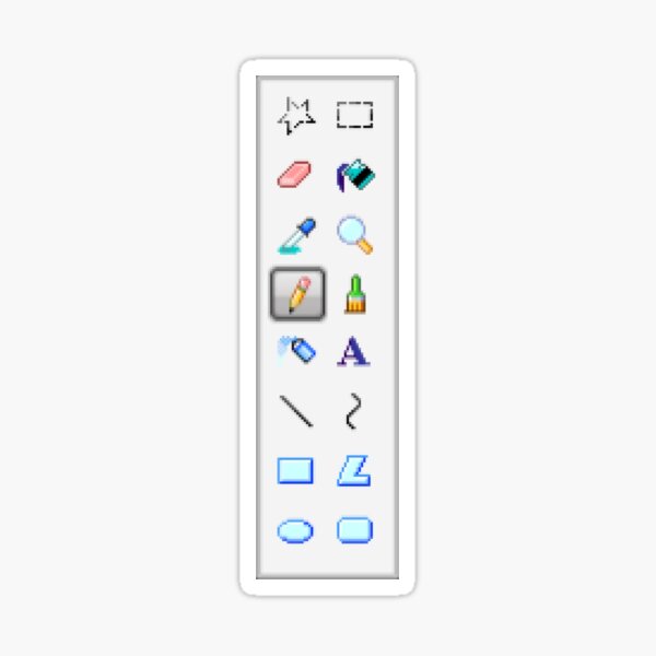 "Microsoft Paint Toolbar " Sticker for Sale by ClemCatCreation | Redbubble