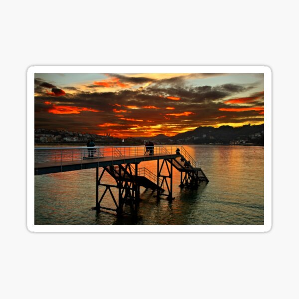 "Sunset in Donostia - San Sebastian" Sticker by Cretense72 | Redbubble