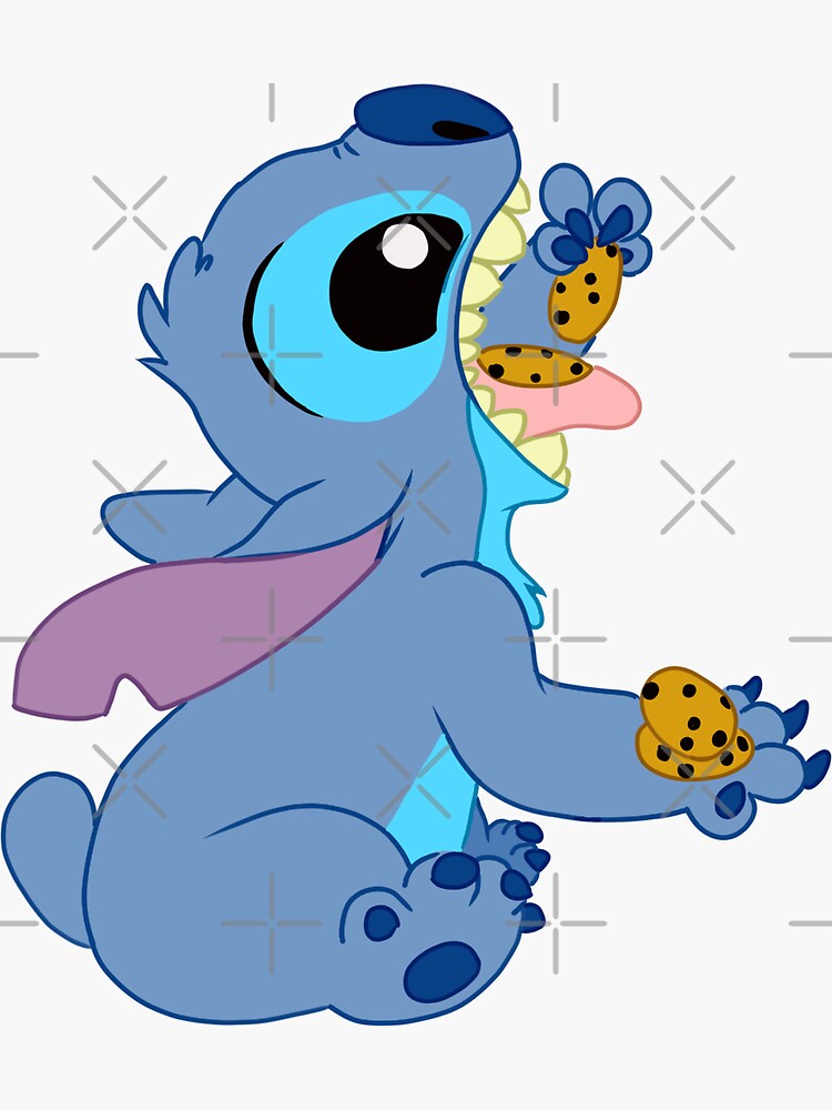 "Stitch Eating Cookies Hydro flask water bottle sticker " Sticker for ...