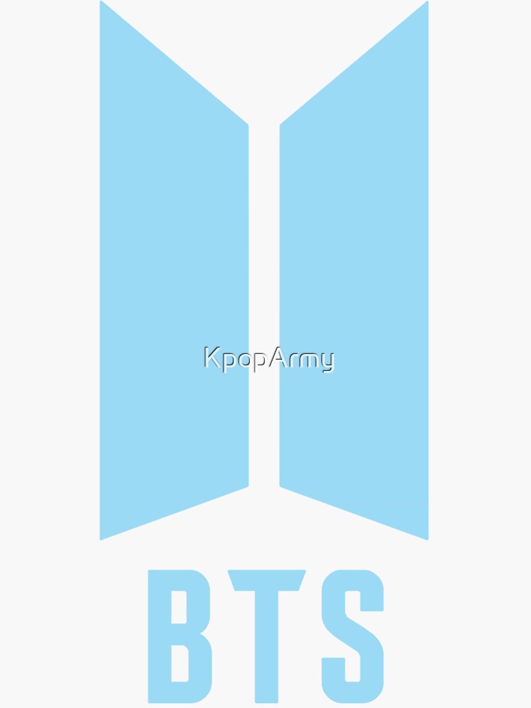 "BTS Logo - Blue Pastel" Sticker for Sale by KpopArmy | Redbubble