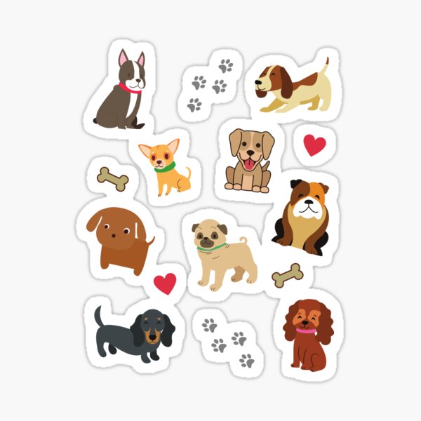 "An adorable display of pure, puppy love" Sticker for Sale by artsymall ...