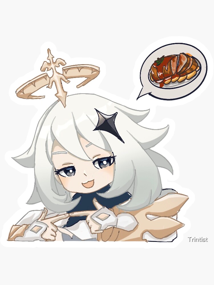 "Emergency Food (Paimon)" Sticker by Trintist | Redbubble