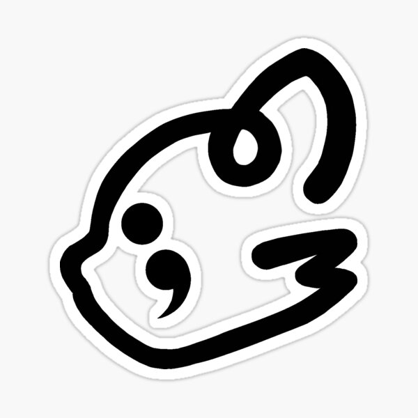 "Semicolon Red Panda" Sticker for Sale by threefigs | Redbubble