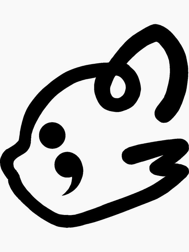 "Semicolon Red Panda" Sticker by threefigs | Redbubble