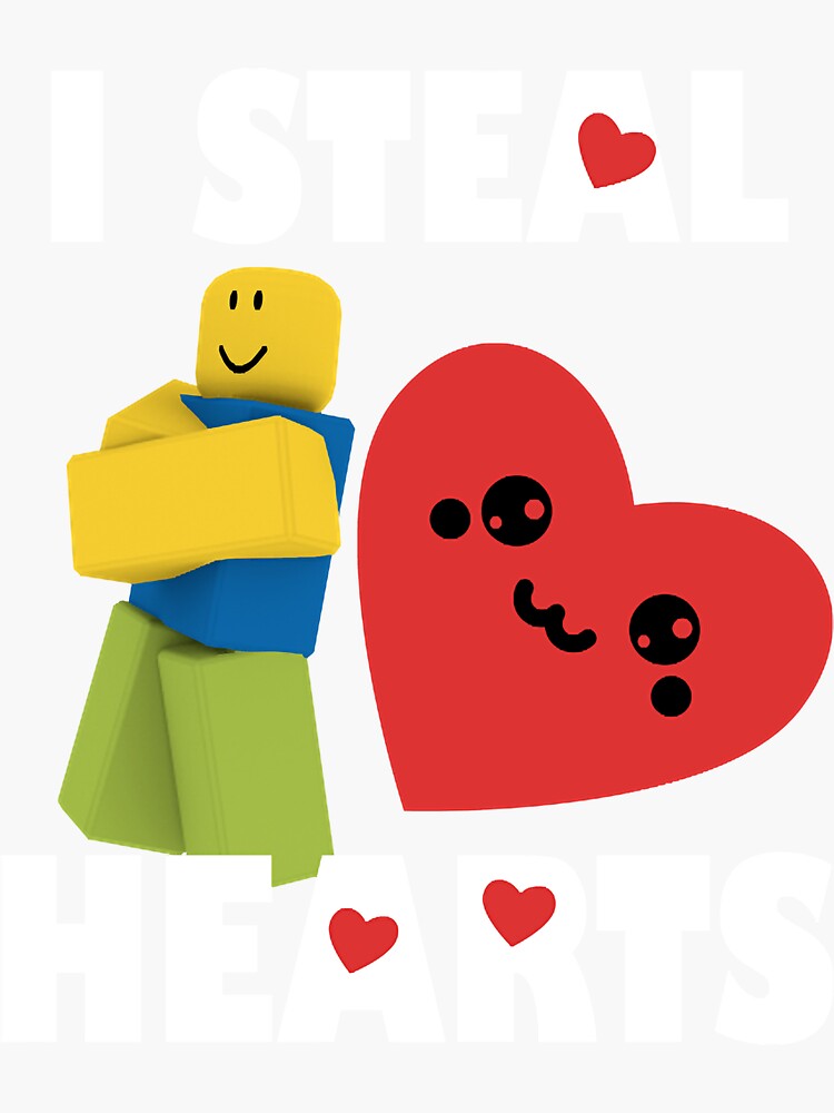 "Roblox Noob Valentines Day I Steal Hearts T-Shirt," Sticker by ...