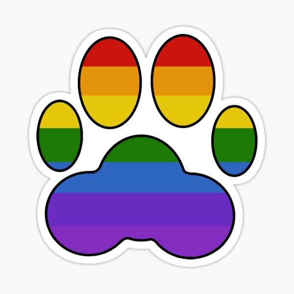Lgbtq Pride Paws Rainbow Sticker For Sale By Echoskyart Redbubble