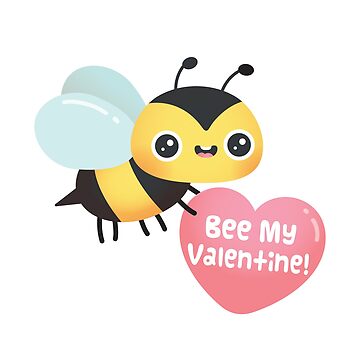 "Cute Bee My Valentine, Valentines Day Pun Cartoon" Greeting Card for ...