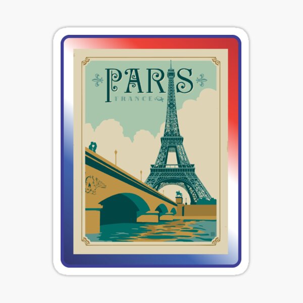 "Paris vintage travel poster" Sticker for Sale by Sterner-Stuff | Redbubble