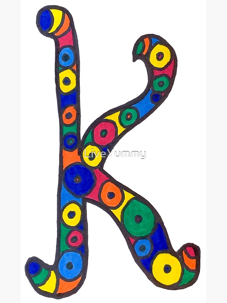 Póster «letra k en círculos de colores» de LiveYummy | Redbubble